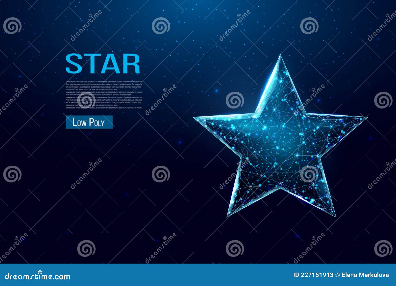 Wireframe Star, Low Poly Style. Stock Vector - Illustration of ...