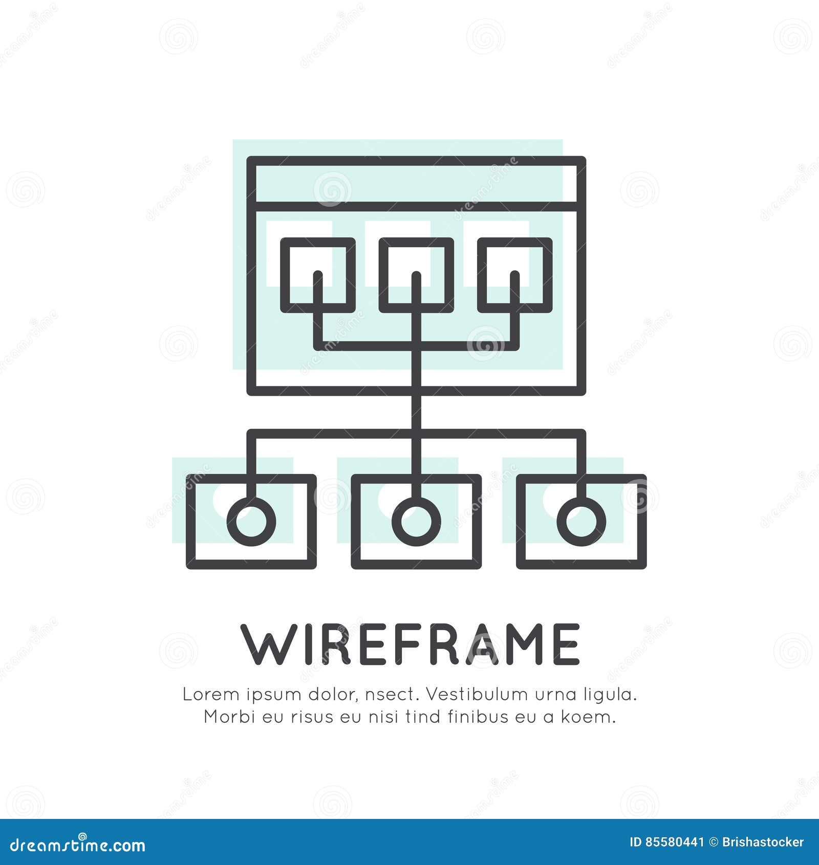 Wireframe Structure Layout stock vector. Illustration of design - 85580441