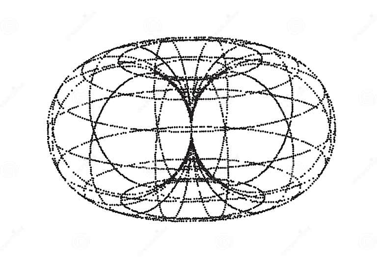 Wireframe Torus 3d. Vector Shape of Torus Field Stock Vector ...