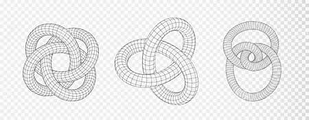 Wireframe Torus Outline. Molecular Grid. Futuristic Connection Structure for Chemistry and ...