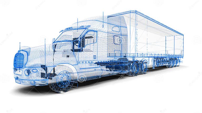 Wireframe truck stock illustration. Illustration of office - 97019259