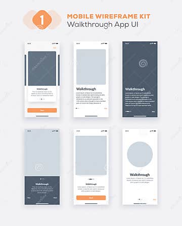 Wireframe UI Kit for Smartphone. Mobile App UX Design. New OS ...