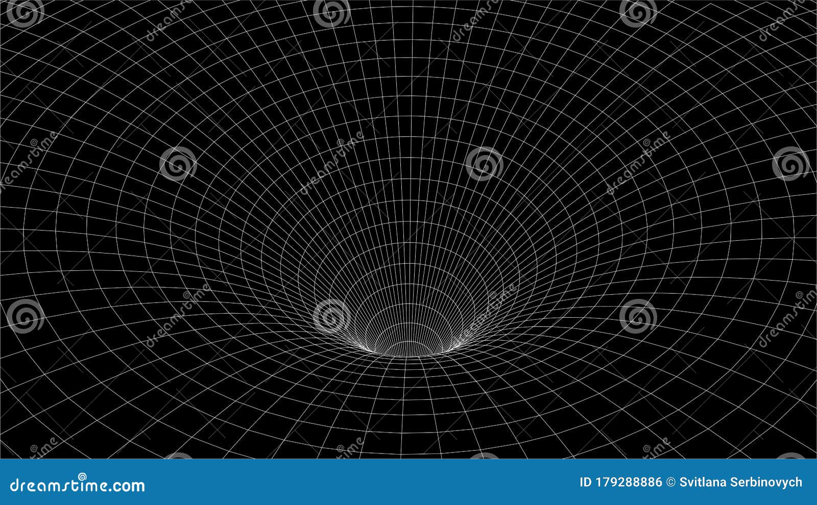Wireframe Tunnel. 3d Wormhole Illustration Stock Illustration ...