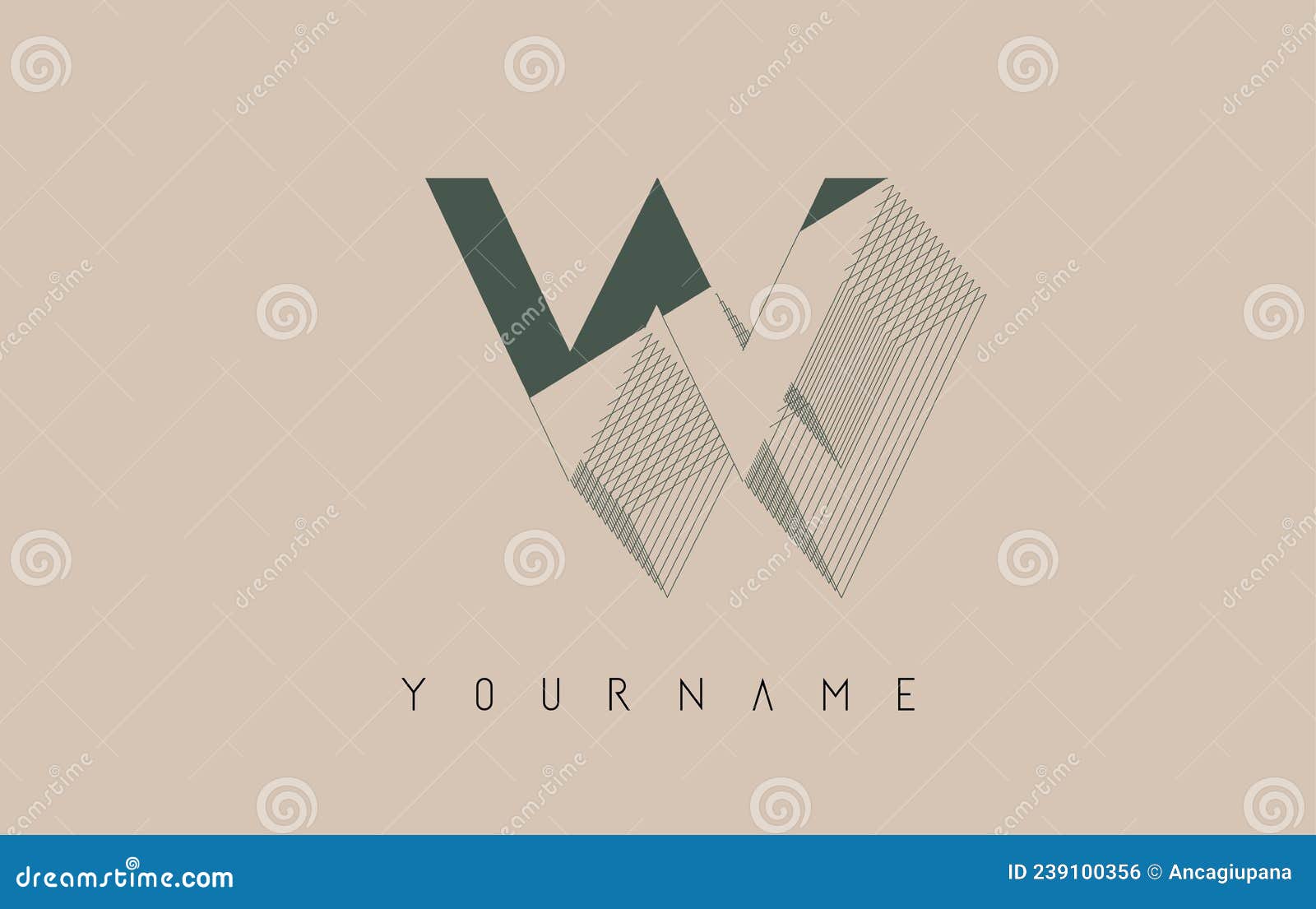 Wireframe W Letter Logo Design in Two Colors. Creative Vector ...