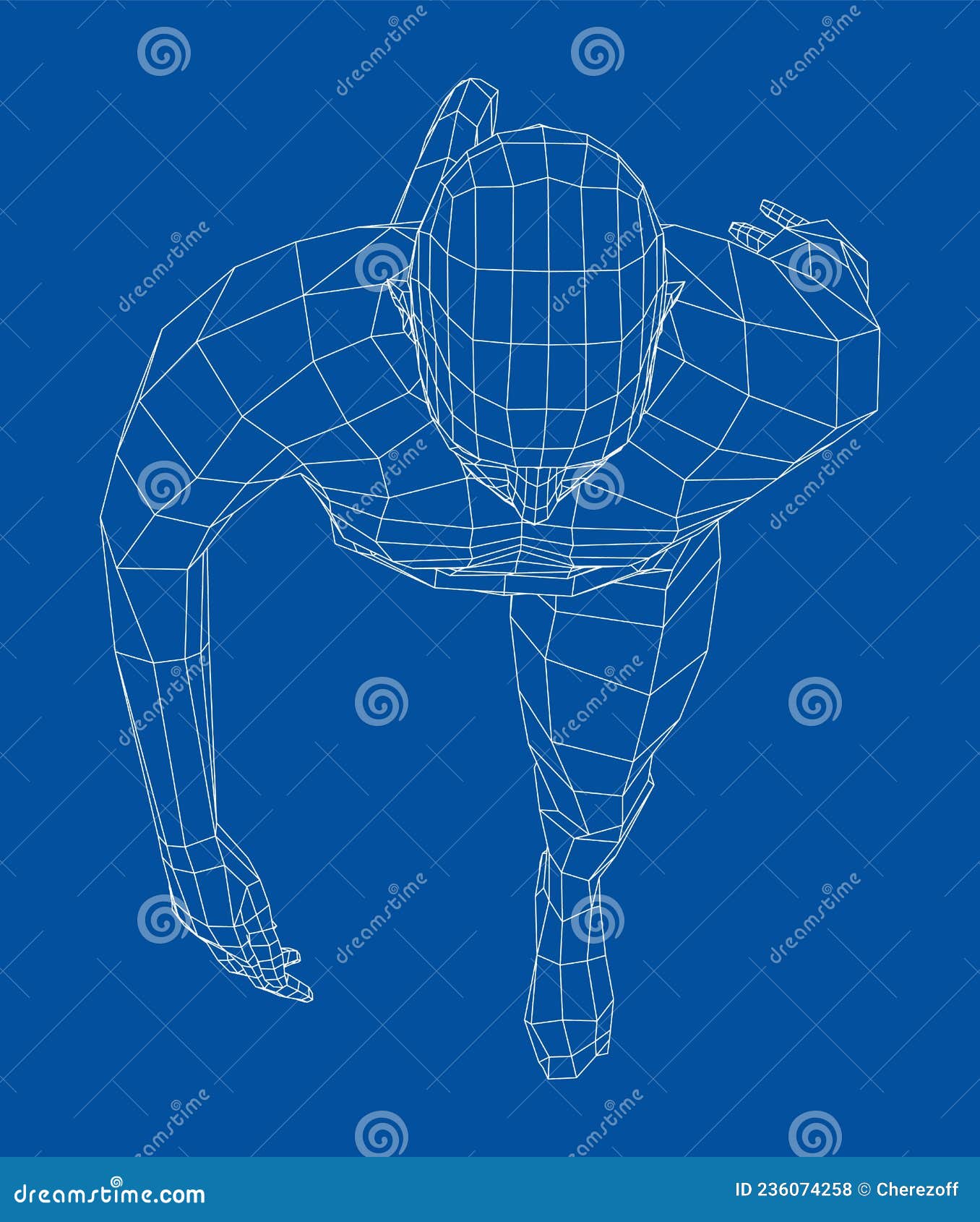 Wireframe Walking Man. 3d Illustration Stock Illustration ...