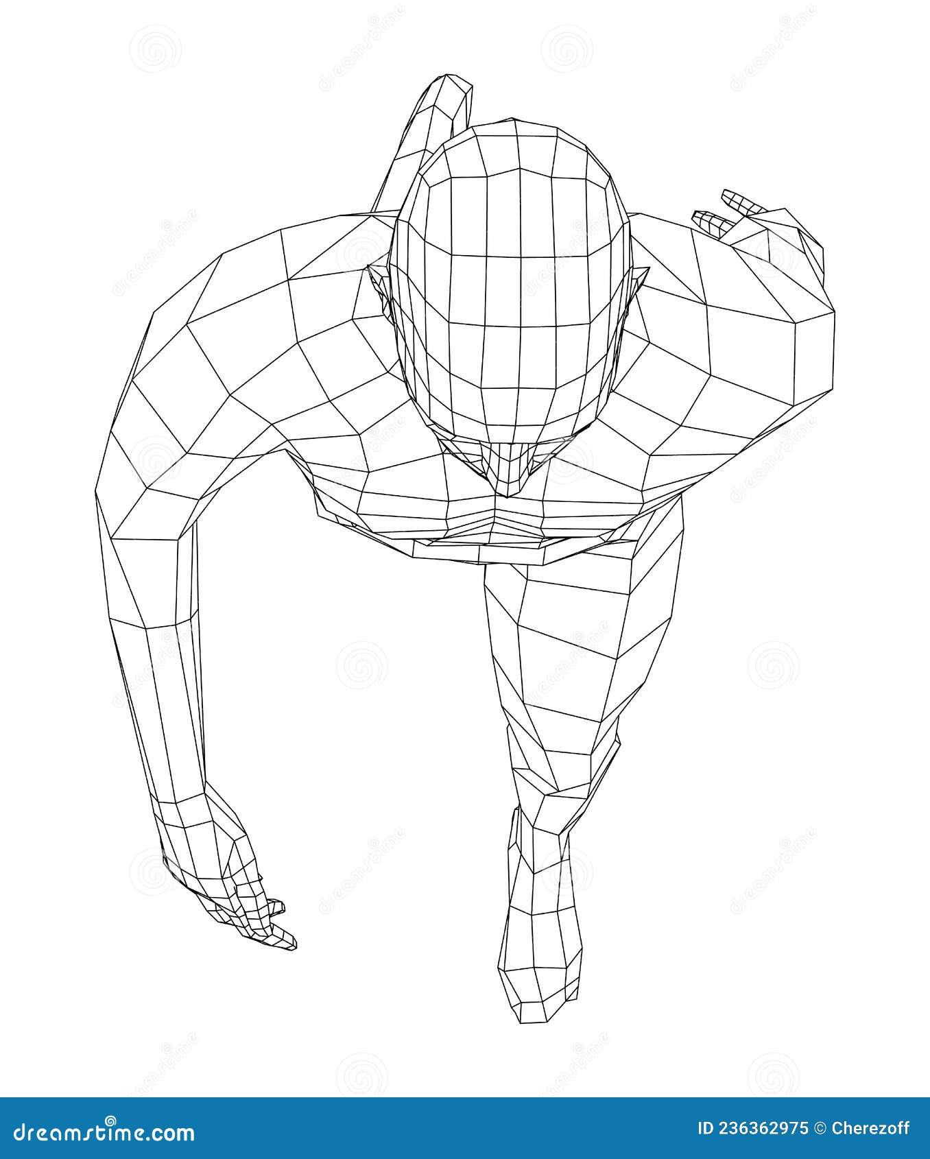 Wireframe Walking Man. 3d Illustration Stock Illustration ...