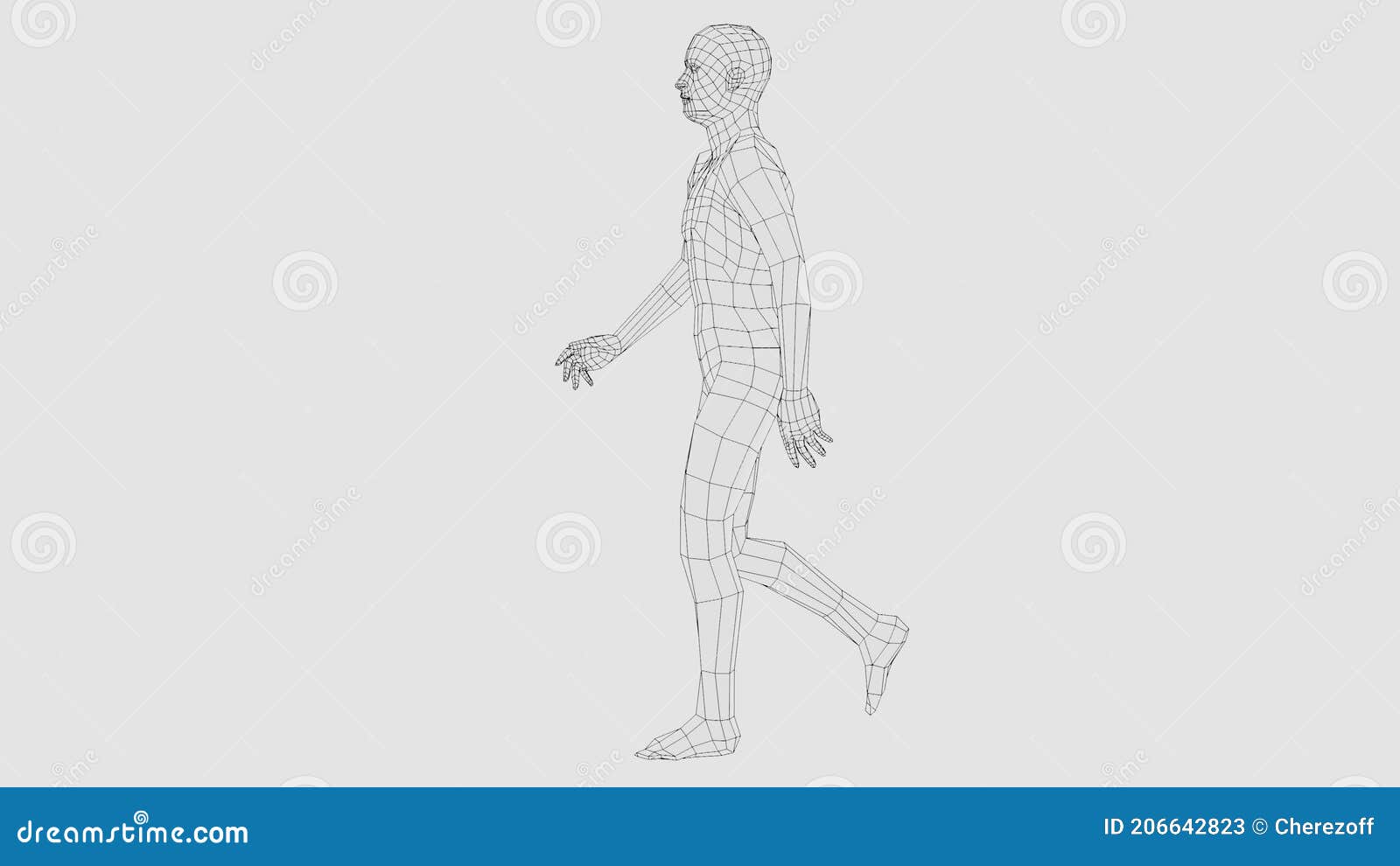 Wireframe Walking Man, Seamless Stock Video - Video of motion, business ...