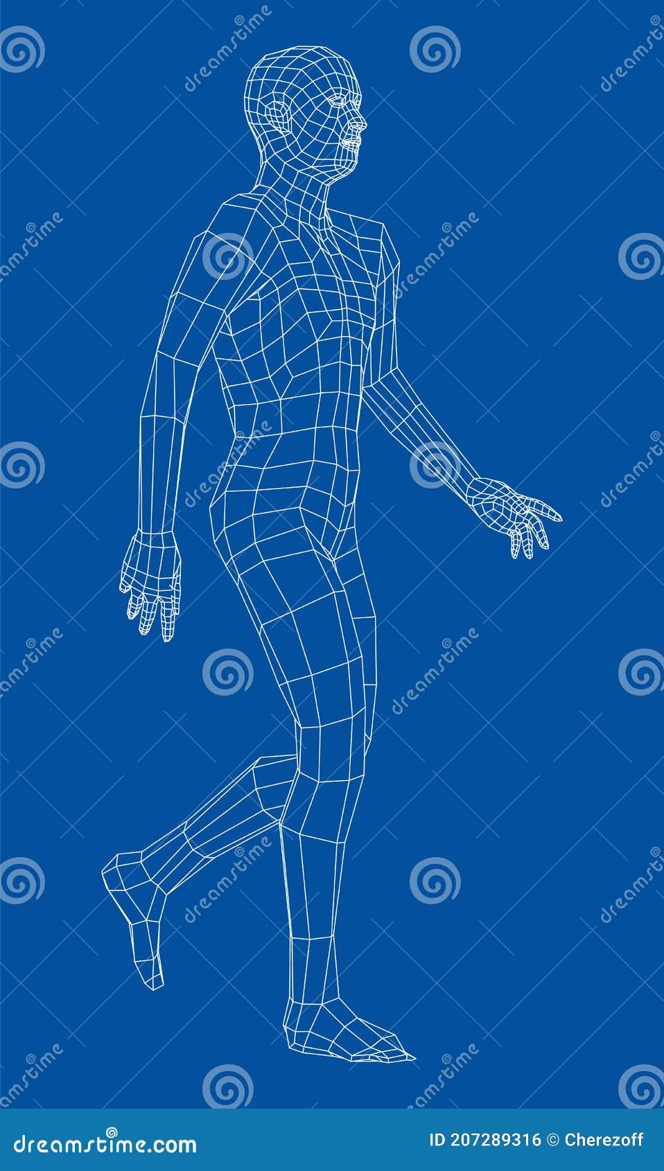Wireframe Walking Man. Vector Stock Vector - Illustration of people ...