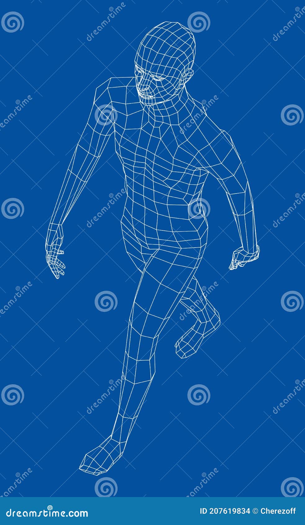 Wireframe Walking Man. Vector Stock Vector - Illustration of walk ...