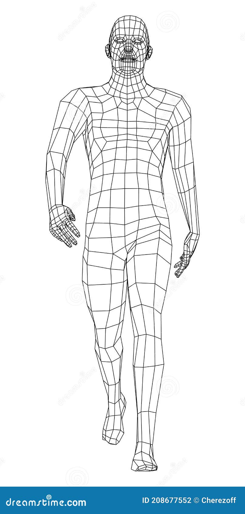 Wireframe Walking Man. Vector Stock Vector - Illustration of sprint ...