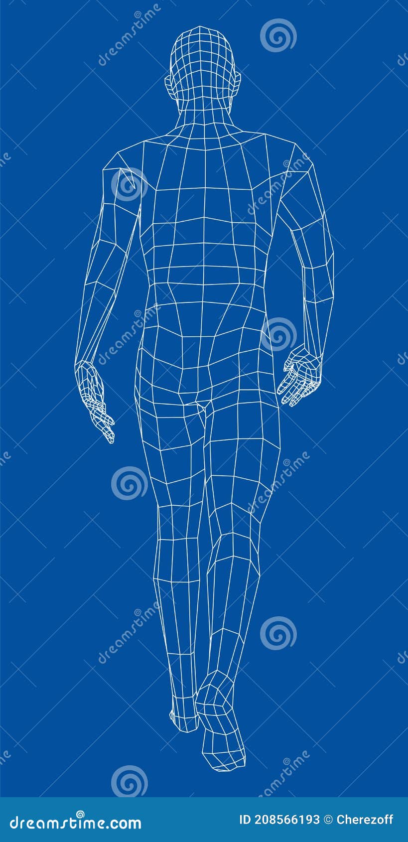 Wireframe Walking Man. Vector Stock Vector - Illustration of sprinter ...