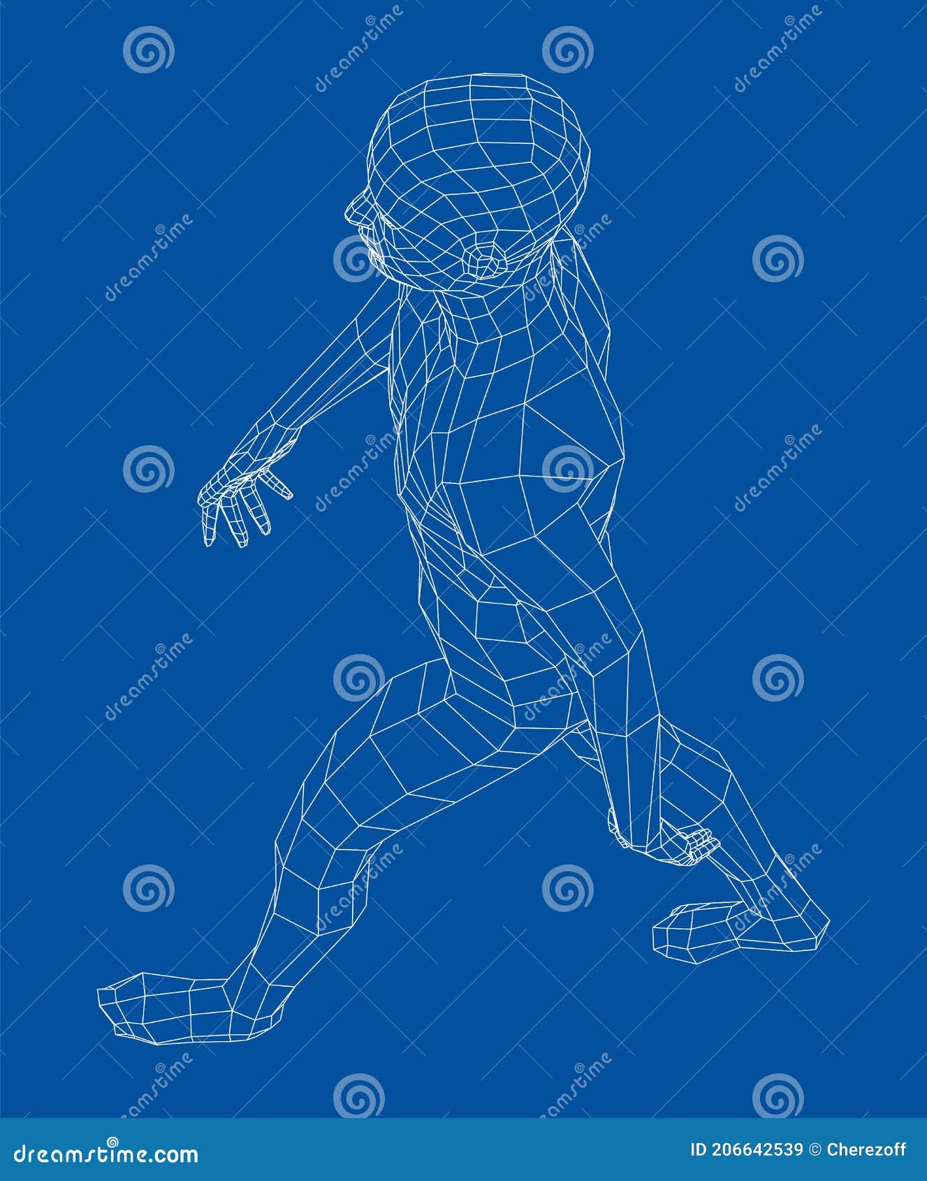 Wireframe Walking Man. Vector Stock Vector - Illustration of lifestyle ...