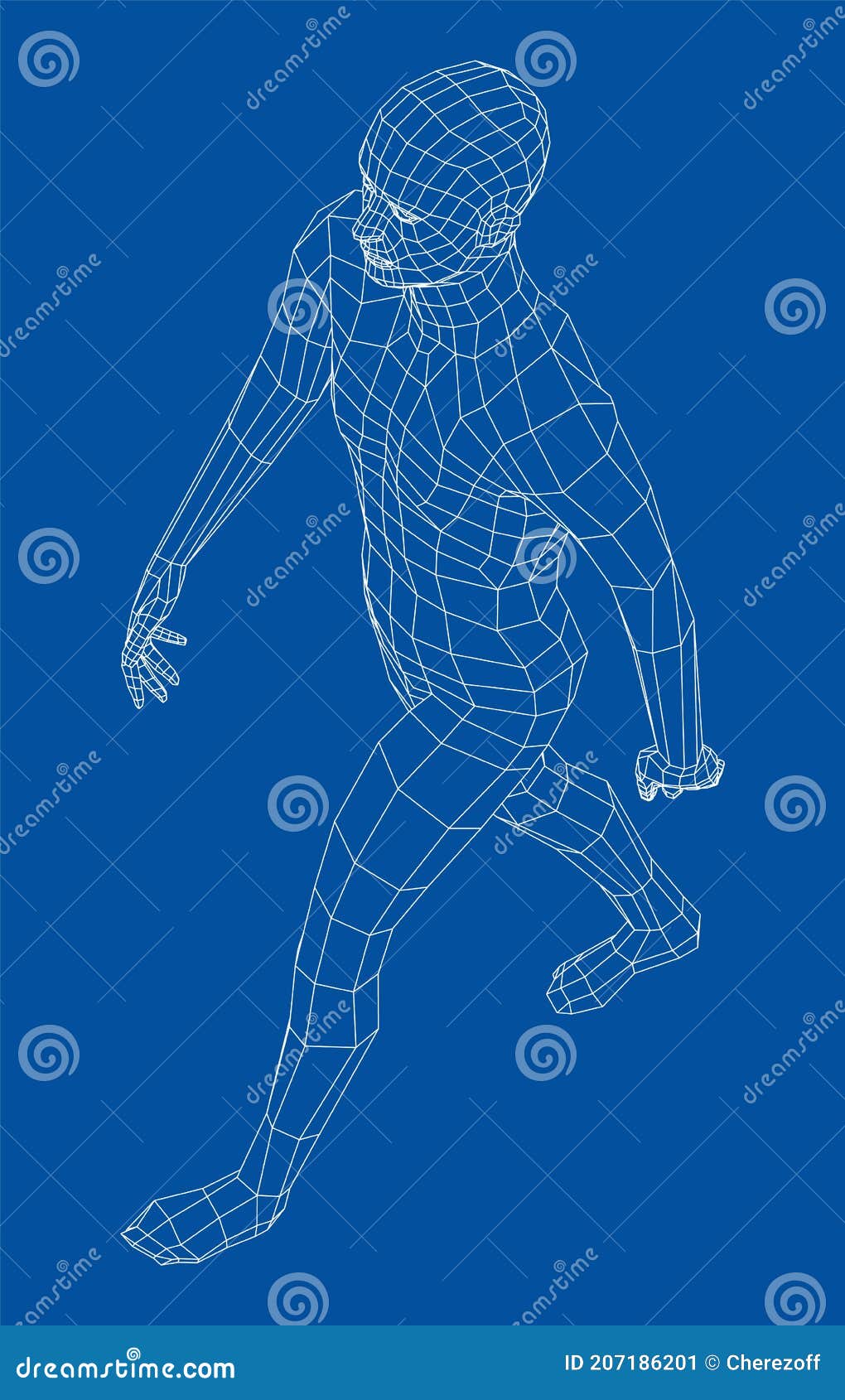 Wireframe Walking Man. Vector Stock Vector - Illustration of workout ...