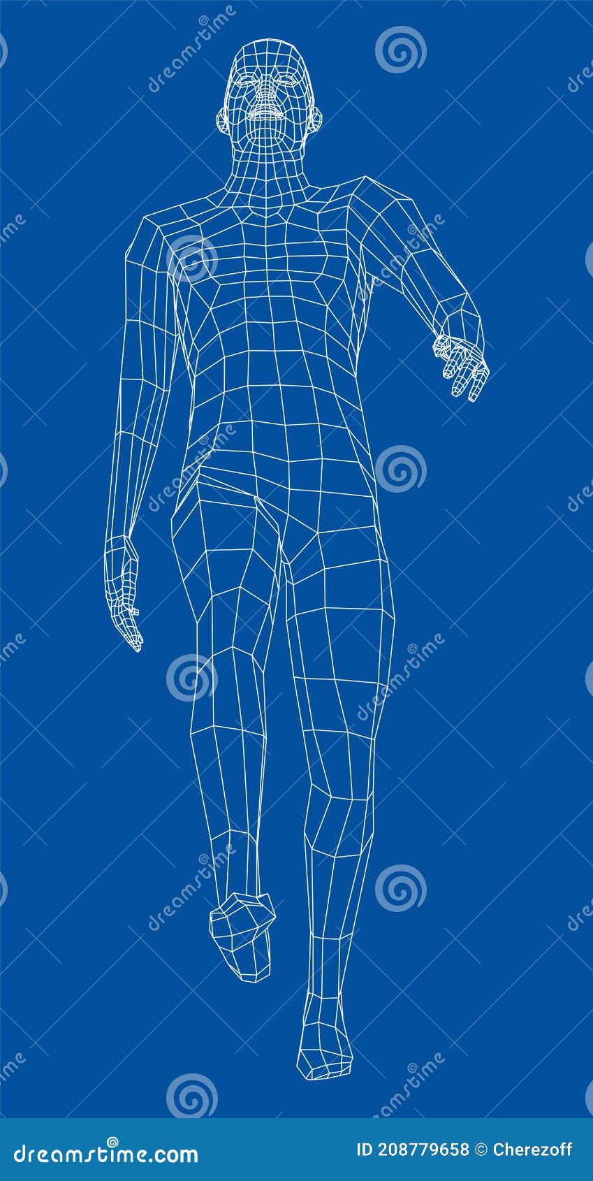 Wireframe Walking Man. Vector Stock Vector - Illustration of workout ...