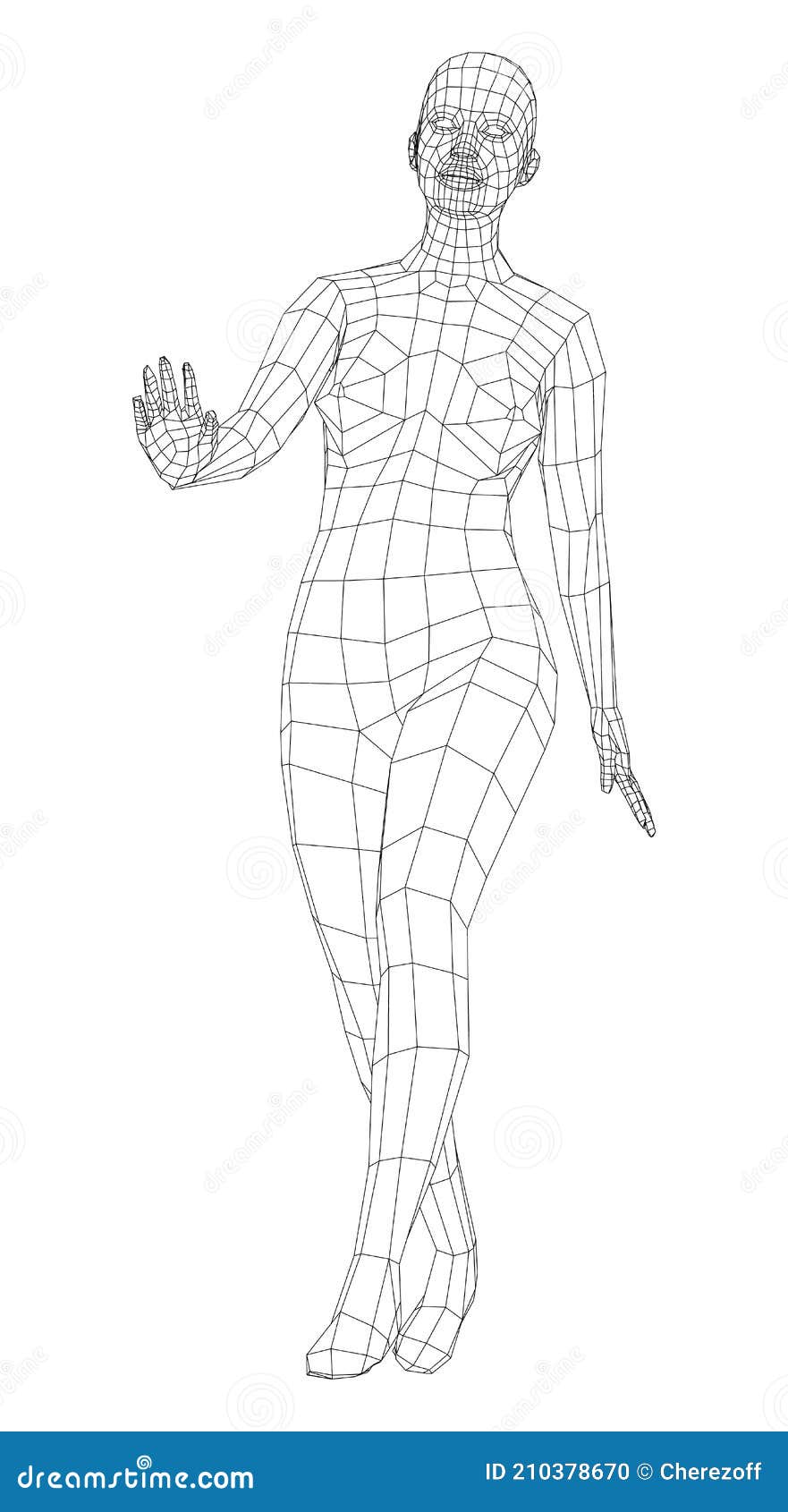 Wireframe Walking Woman. Vector Stock Vector - Illustration of medical ...