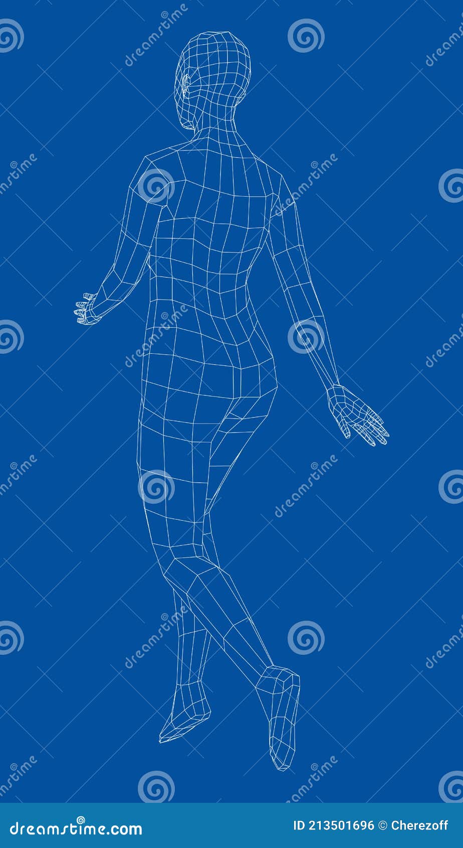 Wireframe Walking Woman. Vector Stock Vector - Illustration of logo ...