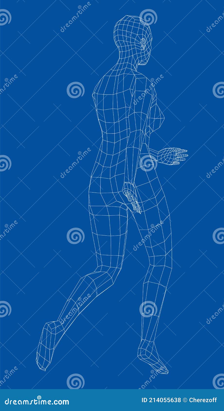 Wireframe Walking Woman. Vector Stock Illustration - Illustration of ...