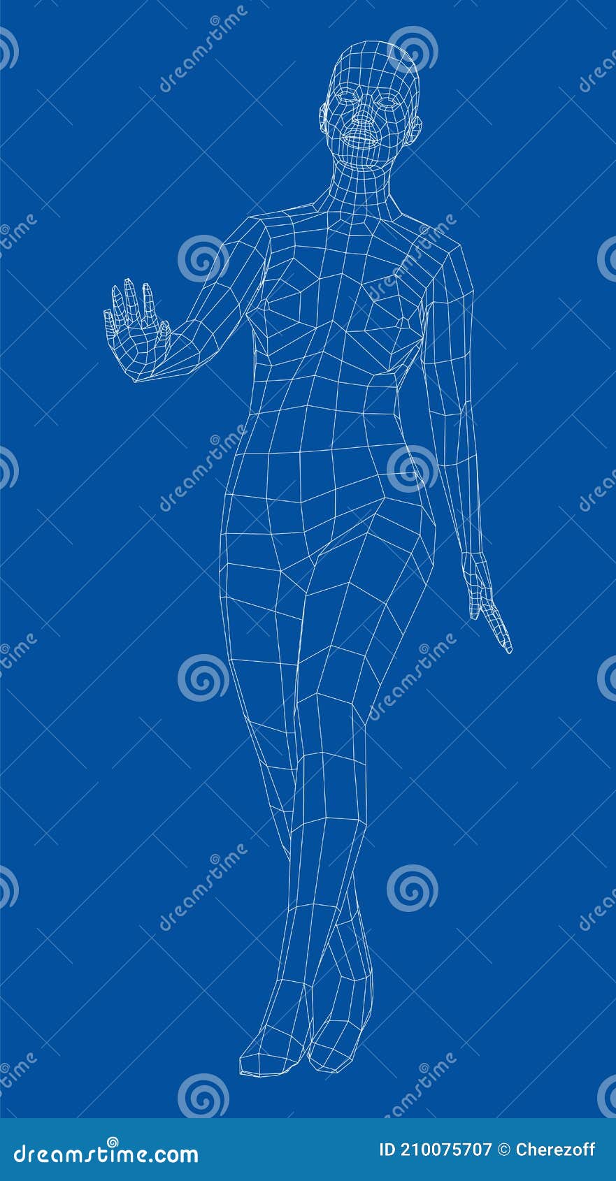 Wireframe Walking Woman. Vector Stock Vector - Illustration of woman ...