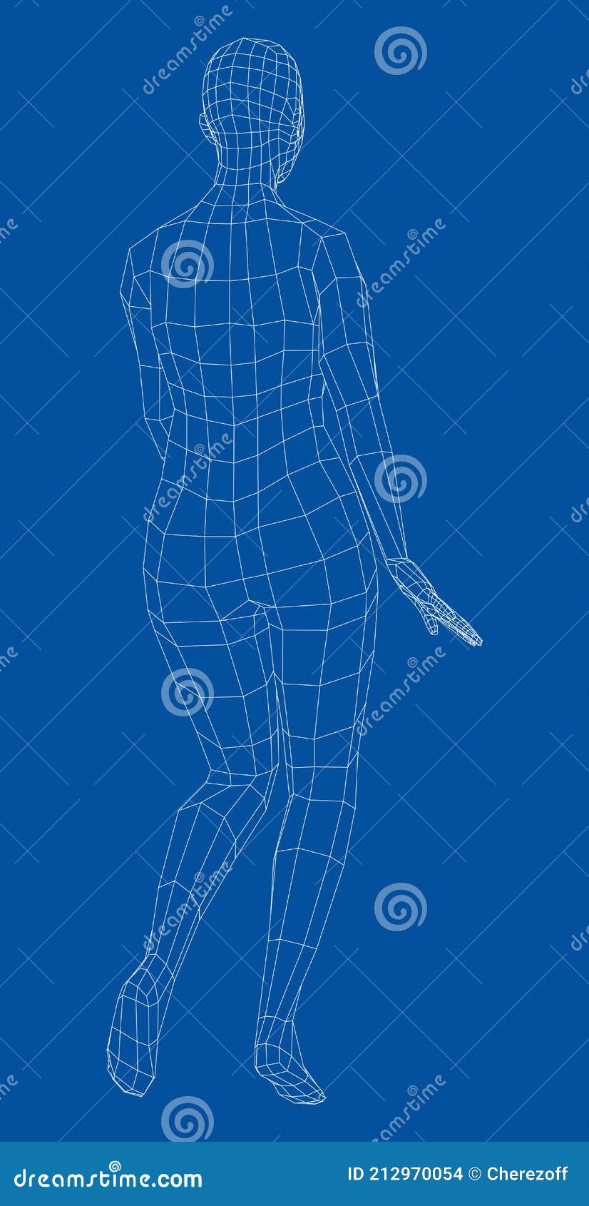Wireframe Walking Woman. Vector Stock Vector - Illustration of person ...
