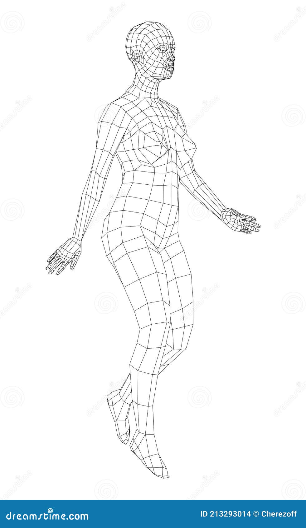 Wireframe Walking Woman. Vector Stock Vector - Illustration of woman ...