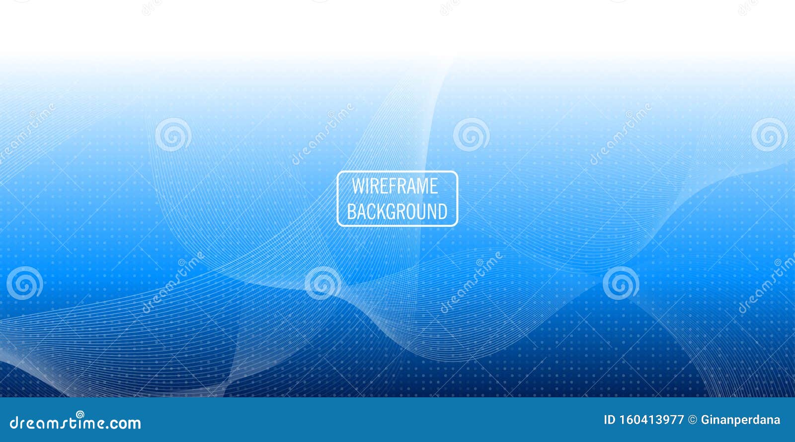 Wireframe Wave Abstract Blue Background Stock Vector - Illustration of ...