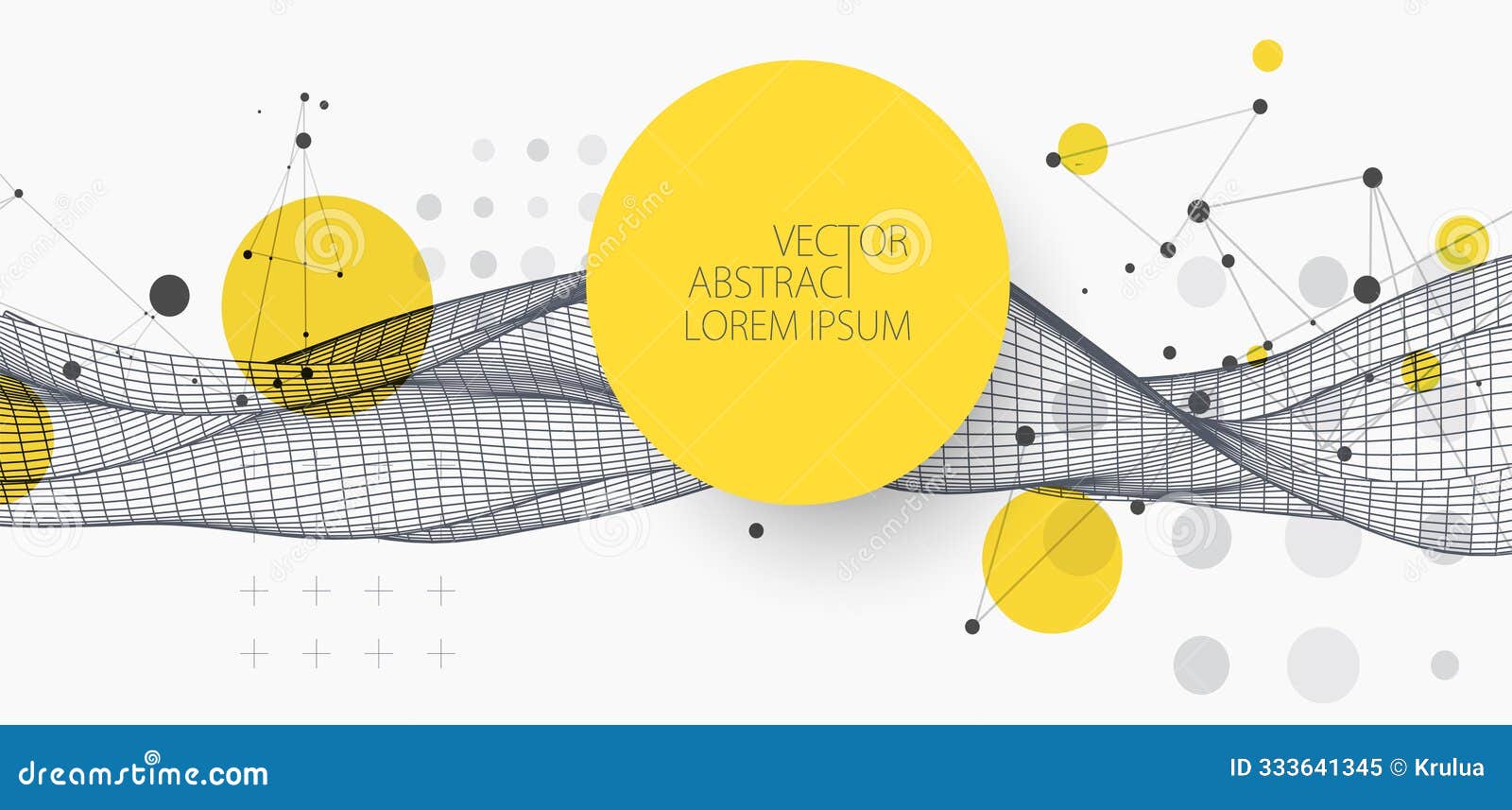 Wireframe Wave. Trendy Fluid Cover Design with Plexus Effect Stock ...