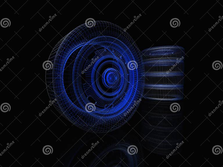 Wireframe of a wheel stock illustration. Illustration of race - 18498989