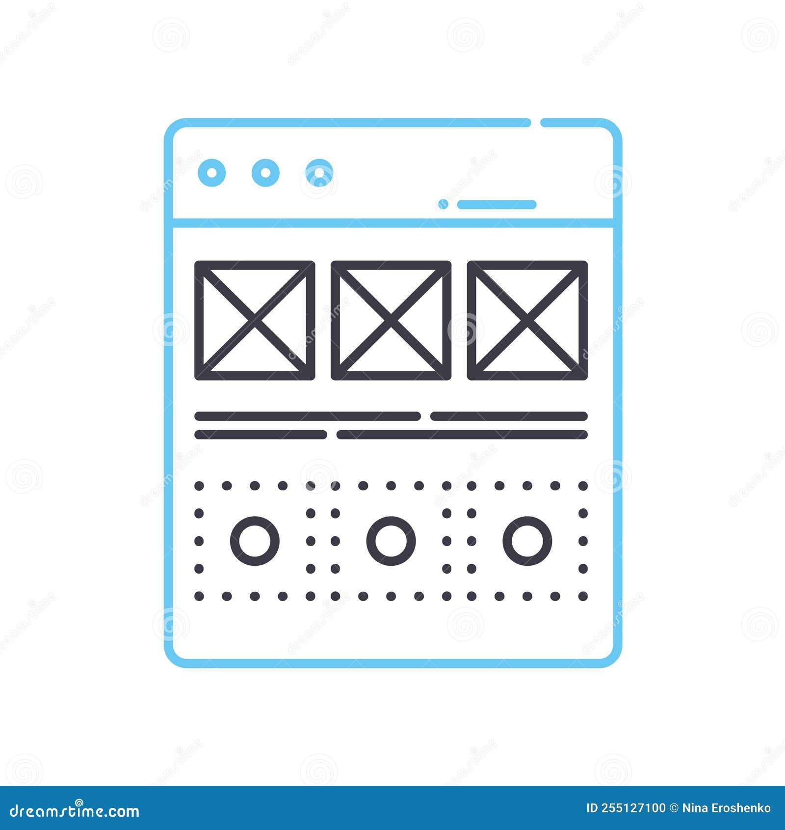 Wireframes Line Icon, Outline Symbol, Vector Illustration, Concept Sign Stock Vector ...