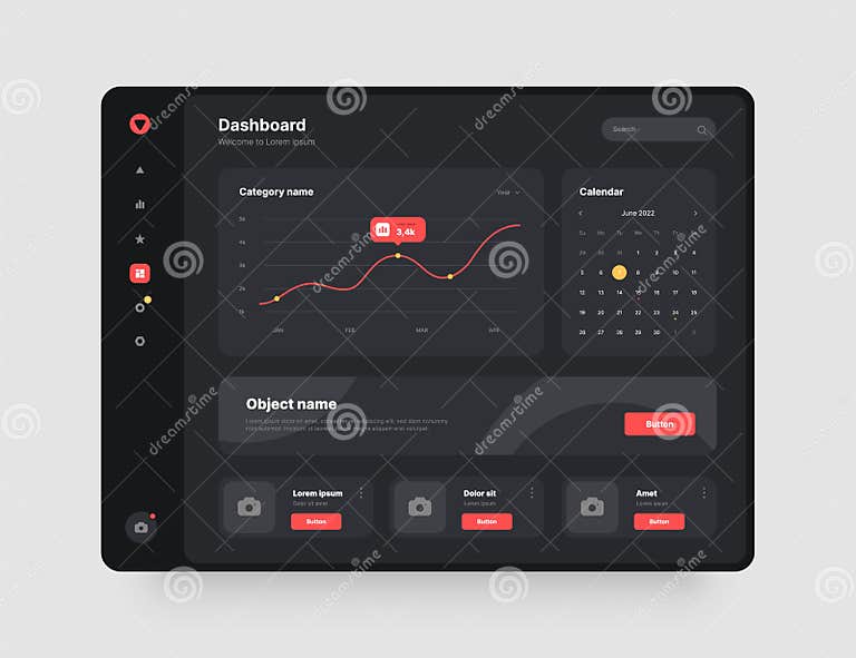 Wireframes Screens. Dashboard UI and UX Kit Design. Stock Vector ...