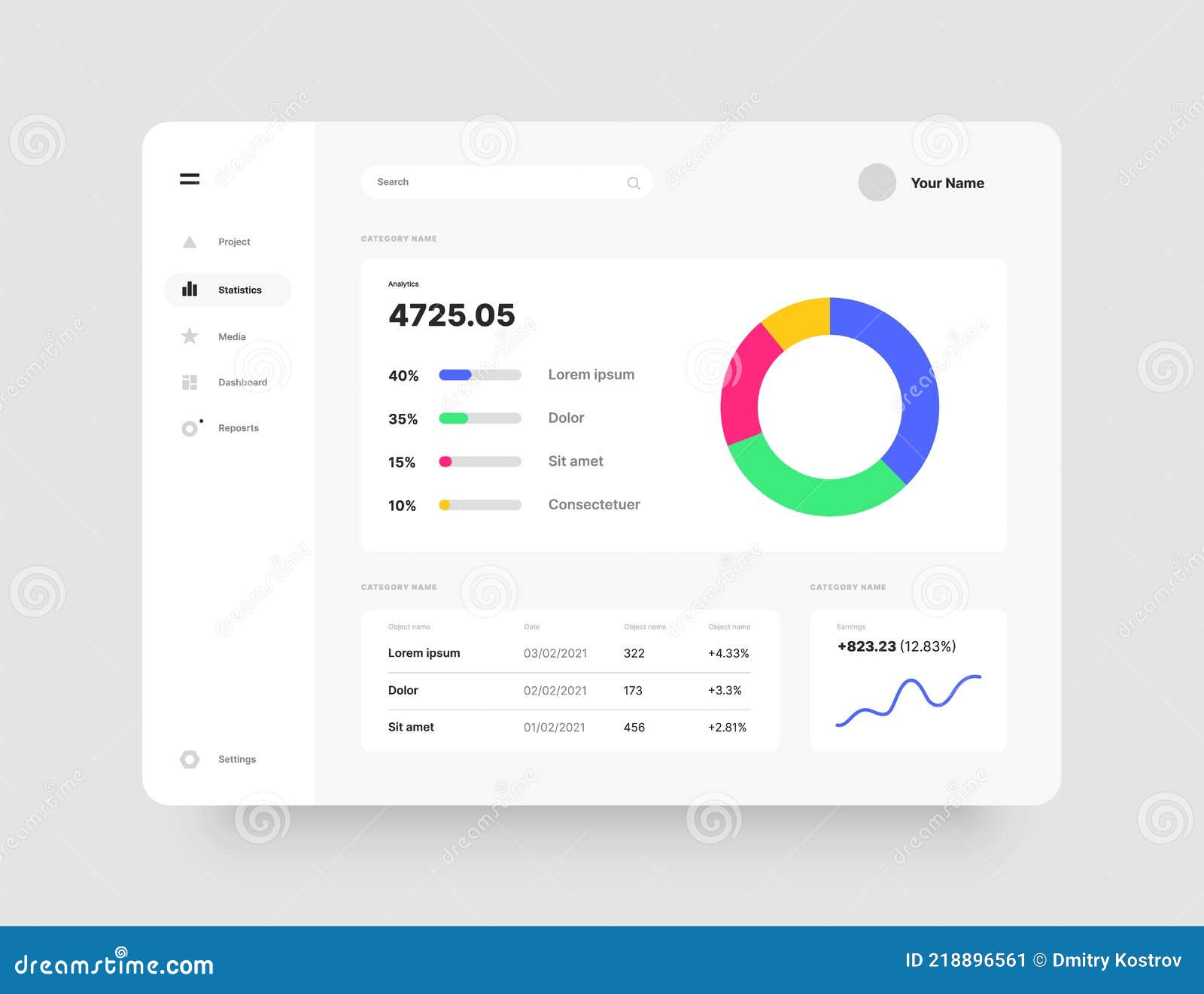 Wireframes Screens. Dashboard UI and UX Kit Design. Stock Vector ...