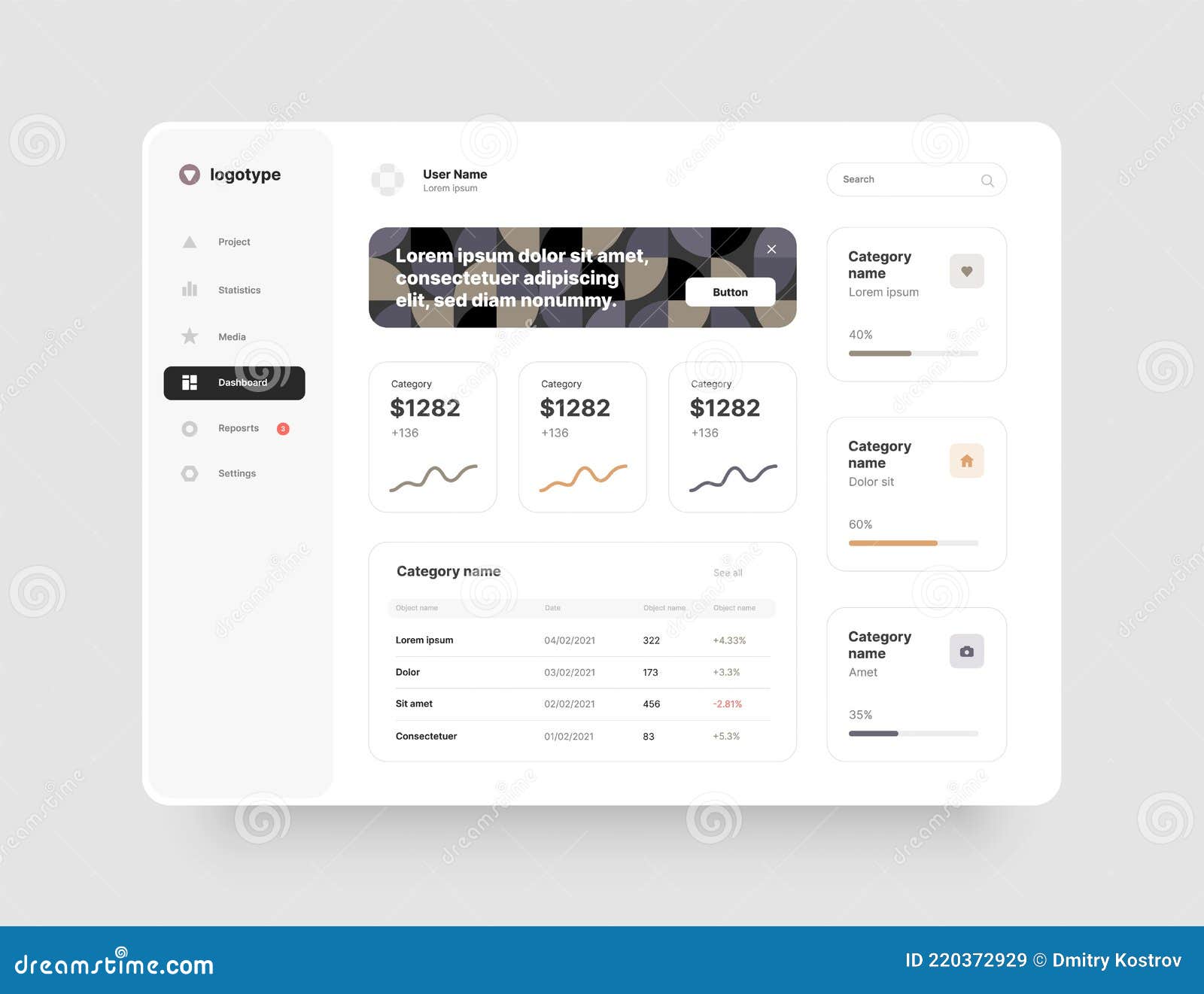 Wireframes Screens. Dashboard UI and UX Kit Design. Stock Vector ...