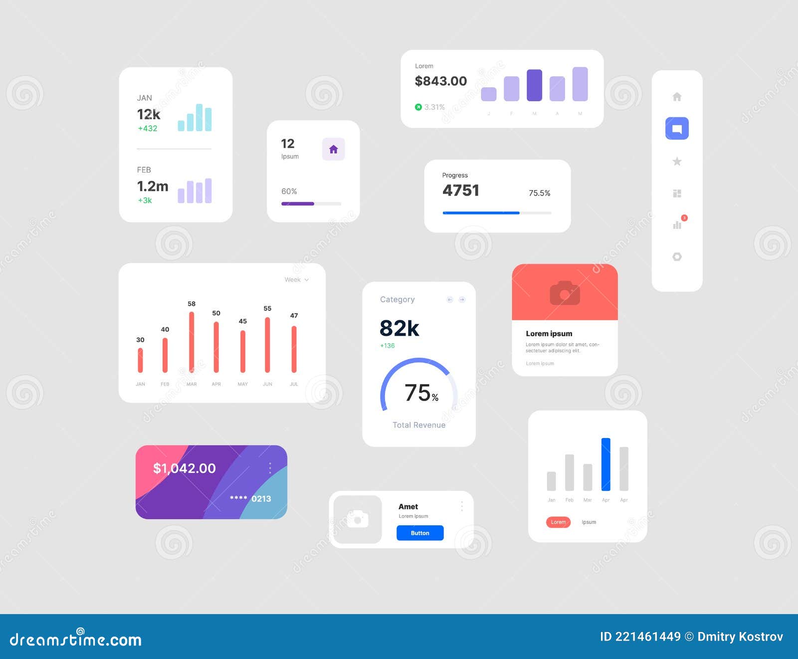 Wireframes Screens. Dashboard UI and UX Kit Design. Stock Vector - Illustration of flowchart ...