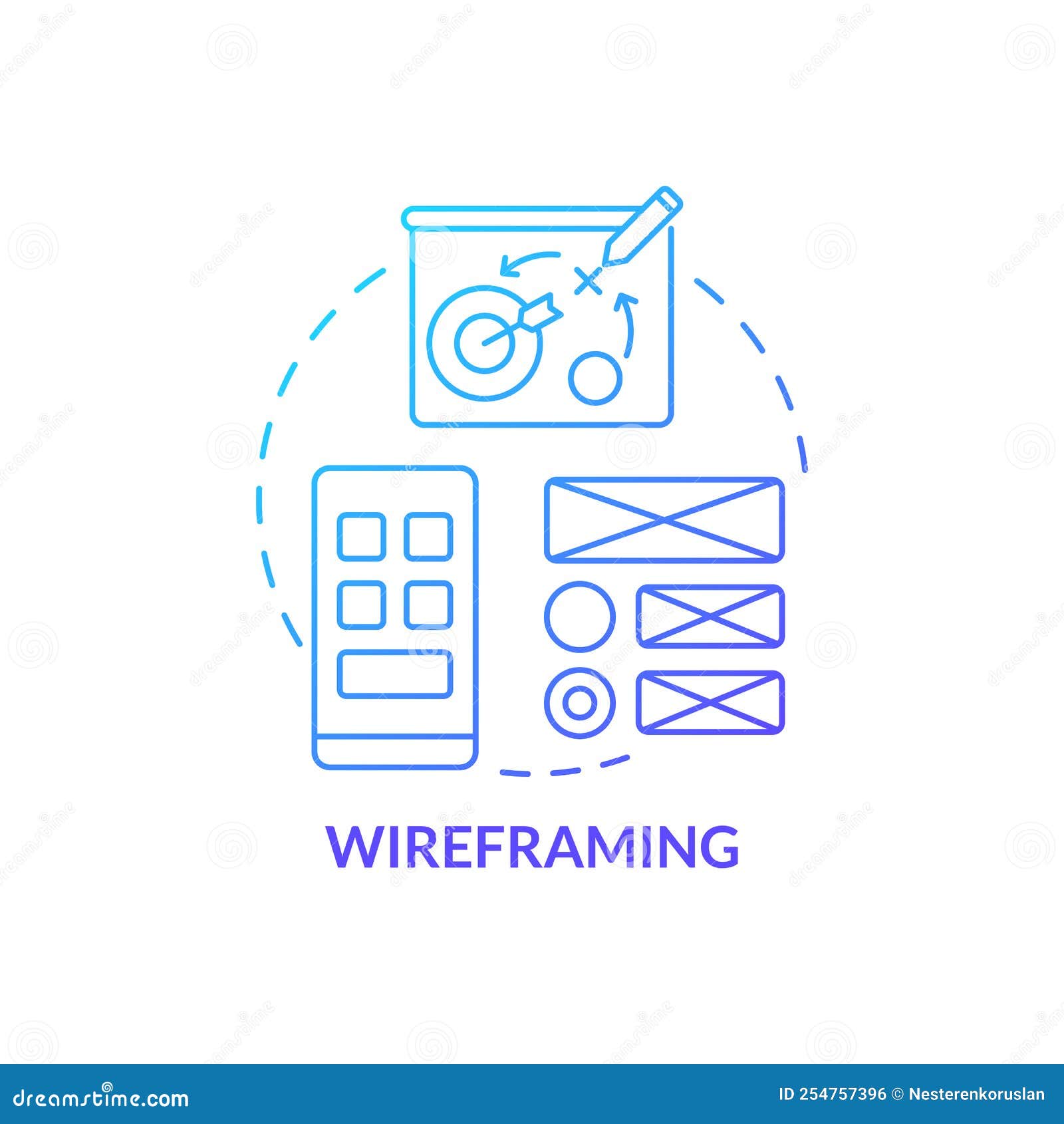 Wireframing Icon. Monochrome Simple Sign From App Development ...
