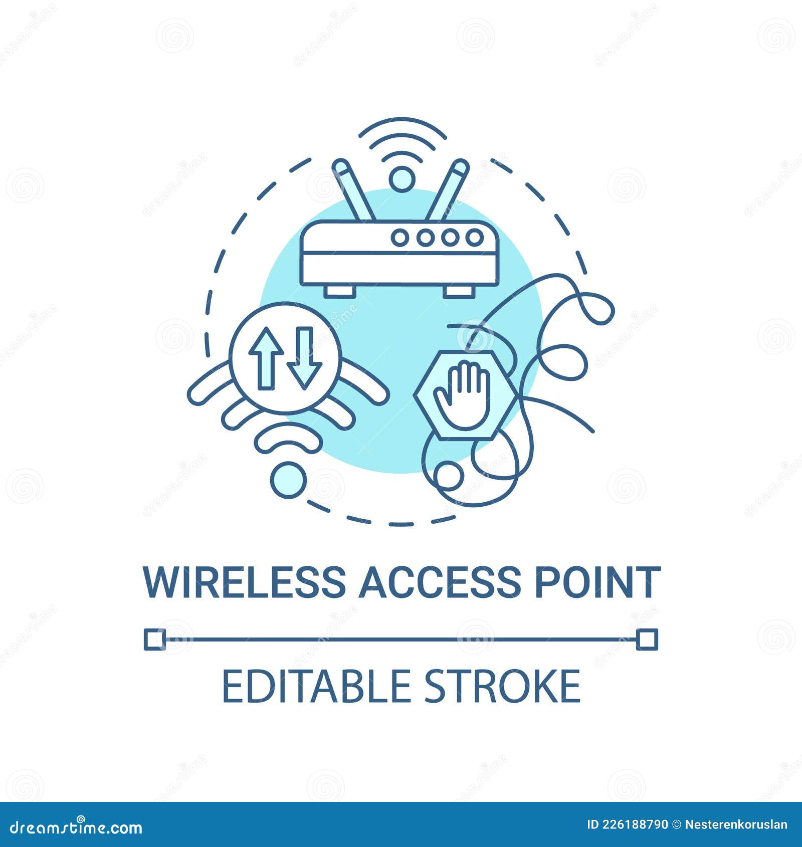 Access Point, Wi-fi Signal, Antenna Isometric Icon. 3d Line Art ...