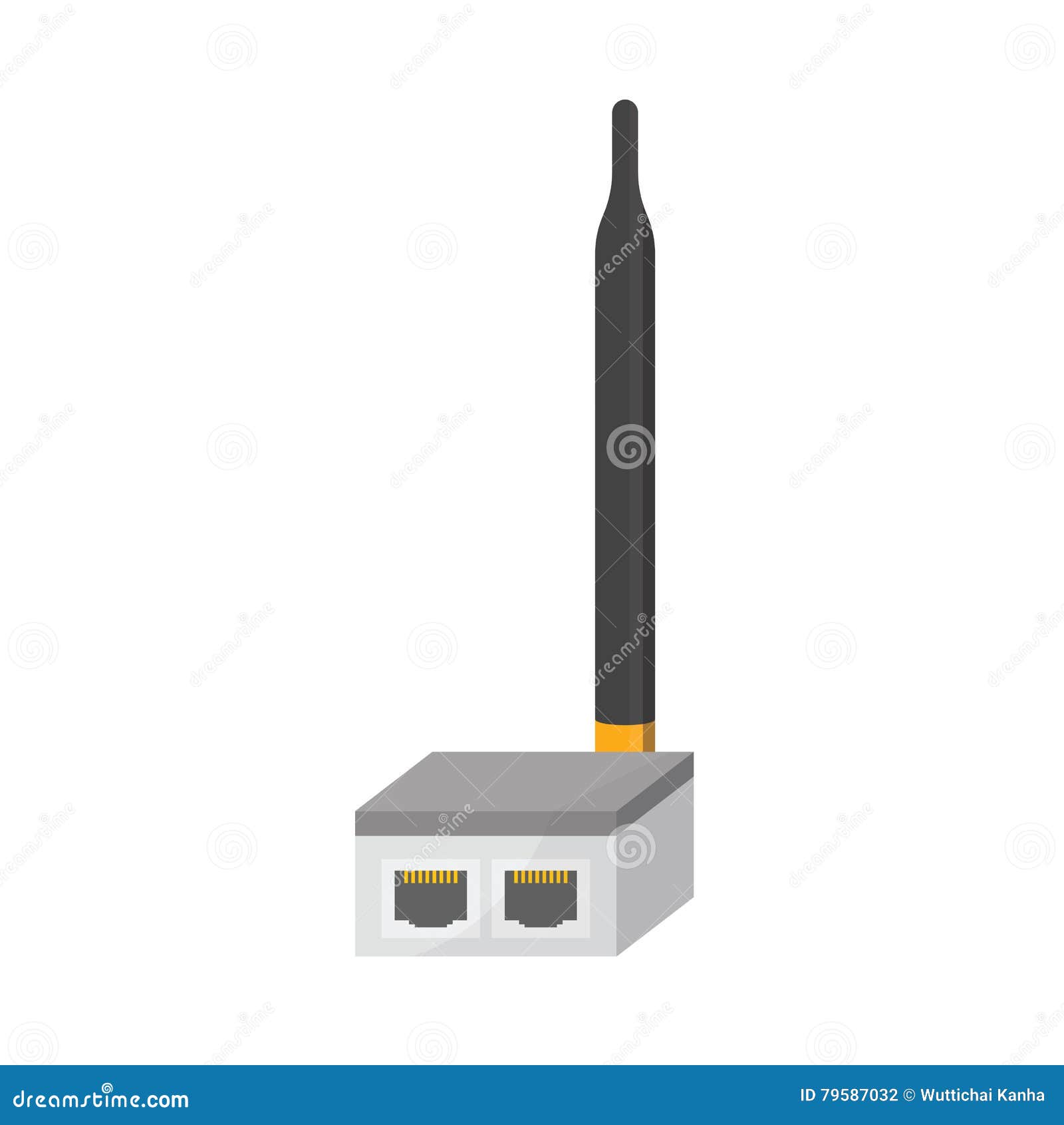 Wireless Access Point Concept by Have One Antenna. Stock Vector ...