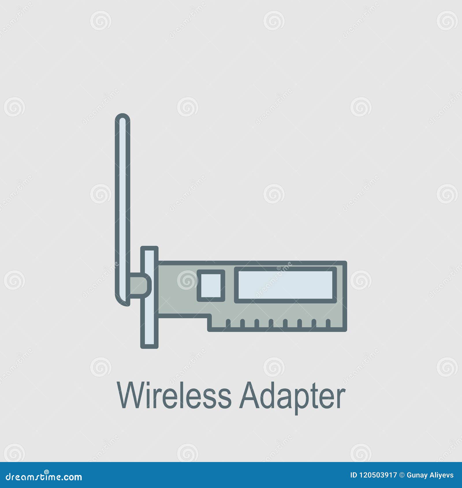Wireless Adapter Icon. Element of Computer Parts with Name Icon for ...