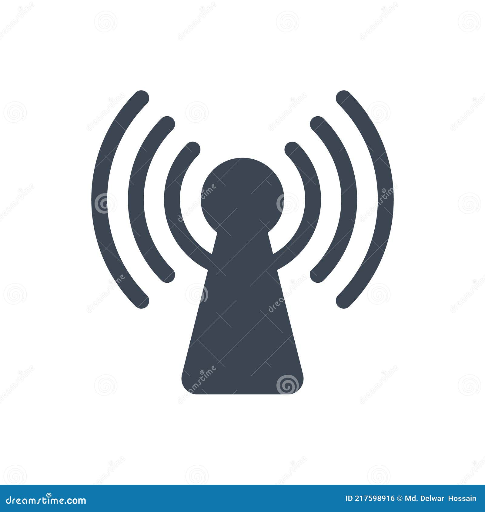Wireless antenna icon stock vector. Illustration of antenna - 217598916