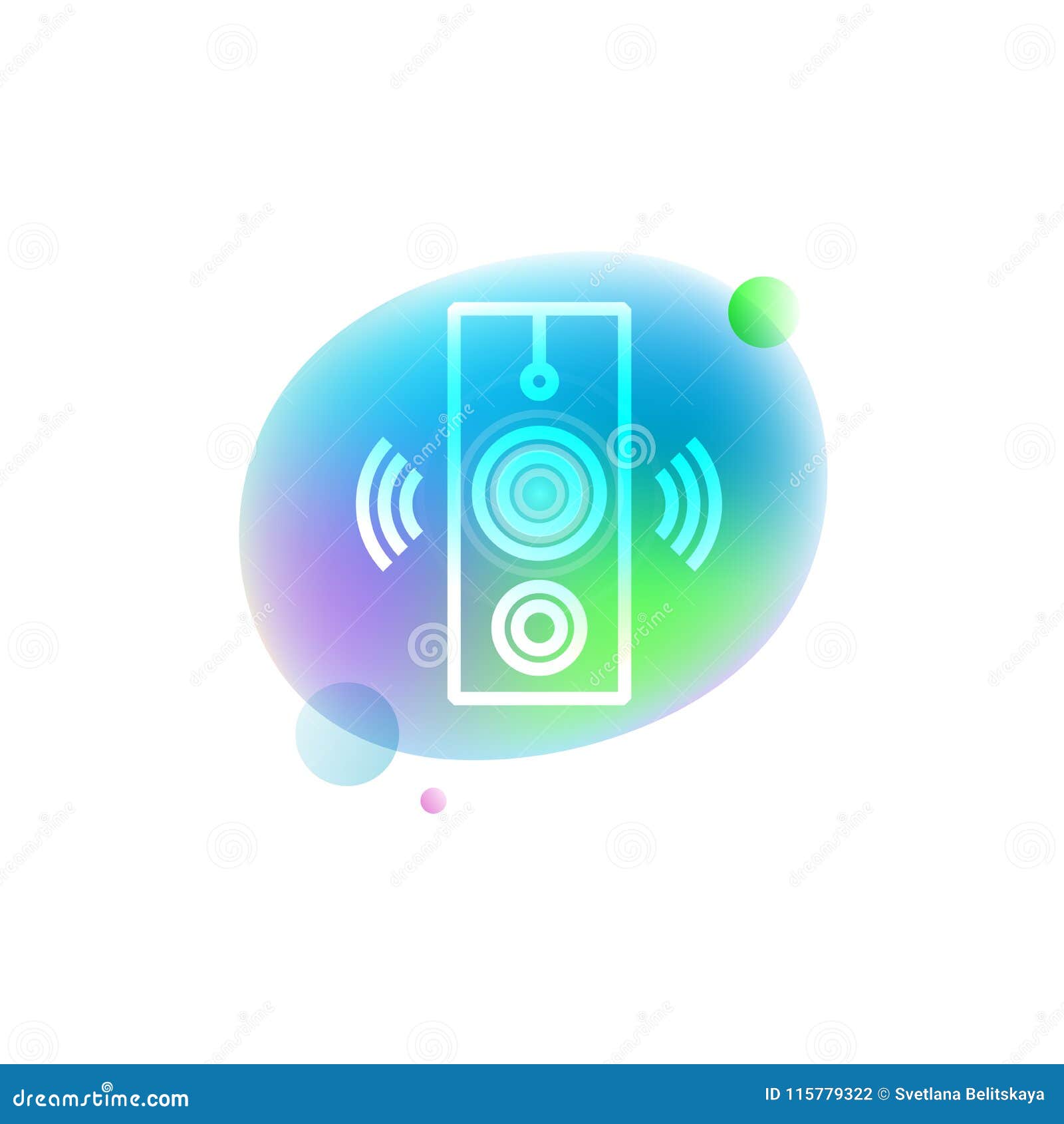 Wireless audio system icon stock vector. Illustration of modern - 115779322