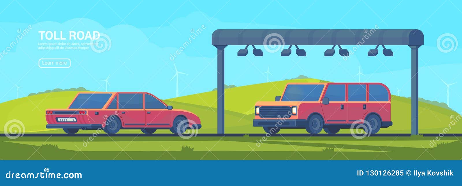 Toll Checkpoint Gate Like Freeway Icon Vector Illustration ...