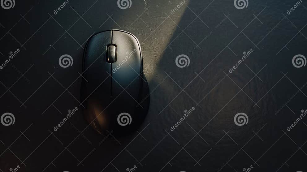 Wireless Black Computer Mouse with Scroll Wheel Stock Image - Image of ...