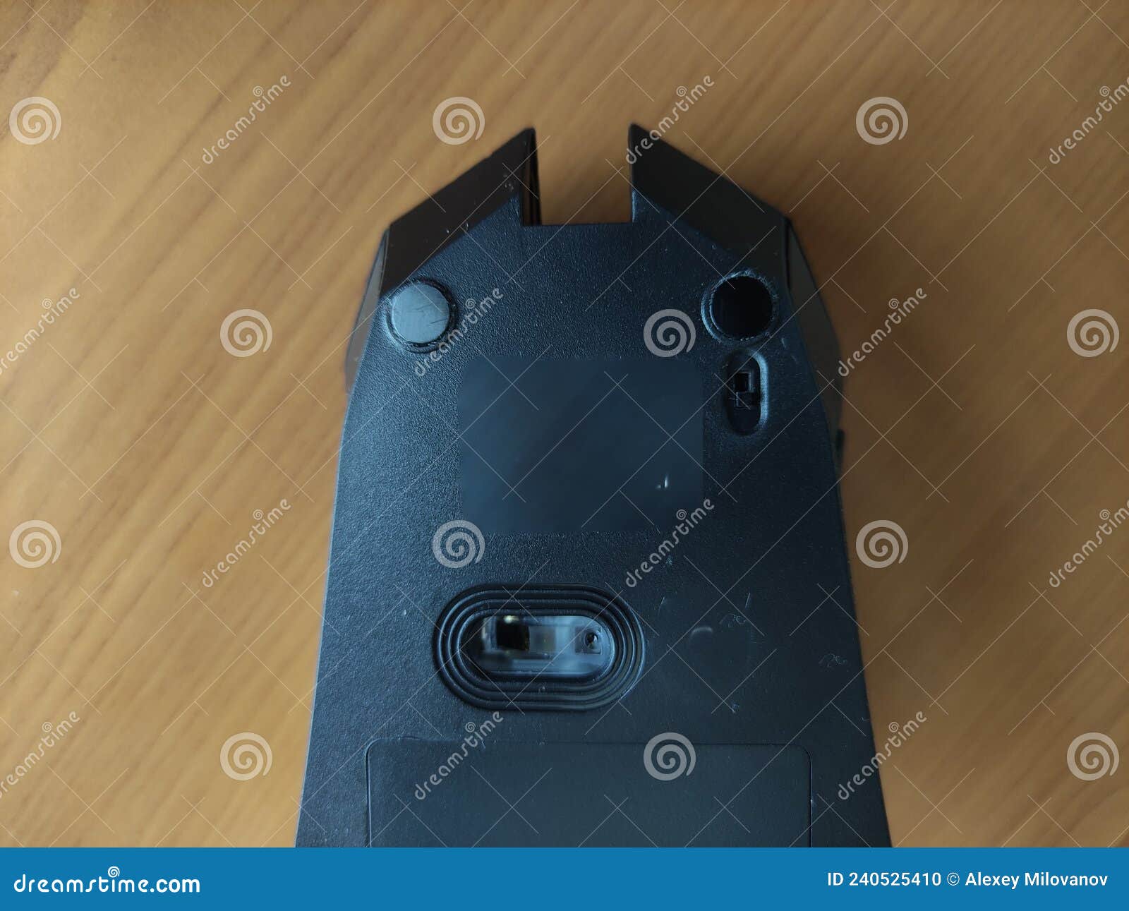 Wireless Black Gaming Mouse on the Table, Back View Stock Photo - Image ...