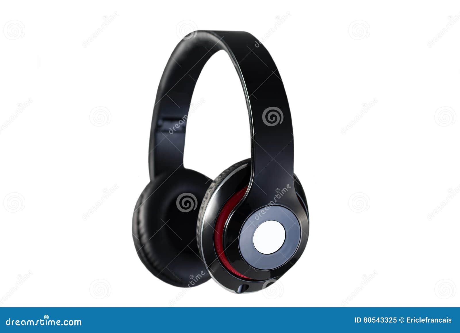 Wireless Black Headphones Side View Isolated Stock Image - Image of ...