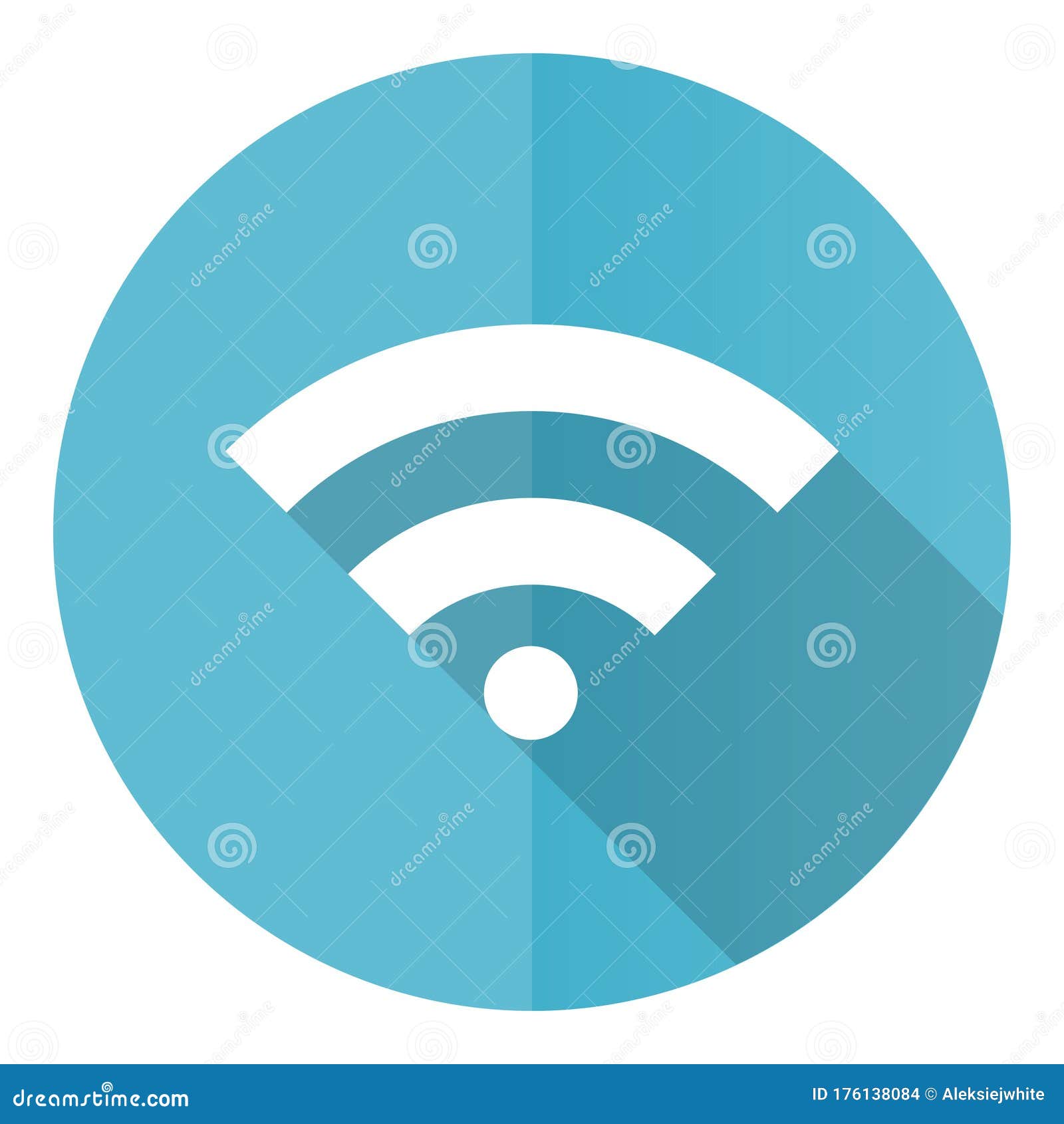 Wireless Blue Round Flat Design Vector Icon Isolated on White ...