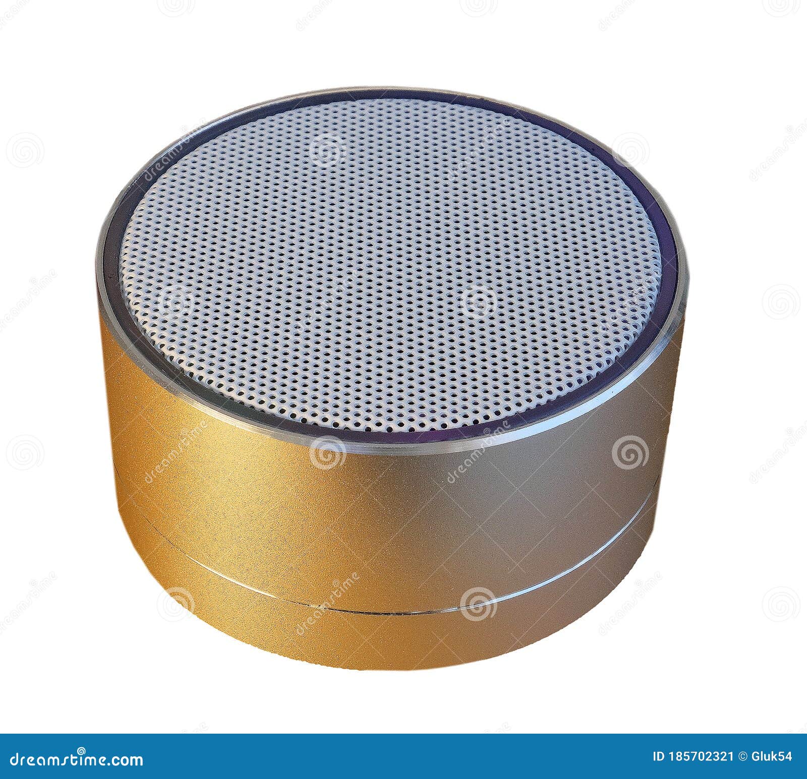 Wireless Bluetooth Portable Round Speaker on White Background Isolated ...