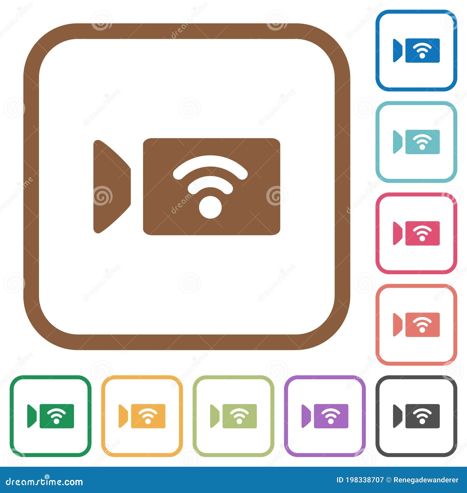Wireless Camera Simple Icons Stock Vector - Illustration of connection ...