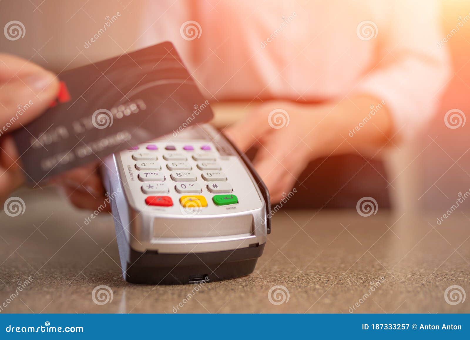 Wireless Card Payment through the Terminal for Services Stock Image ...