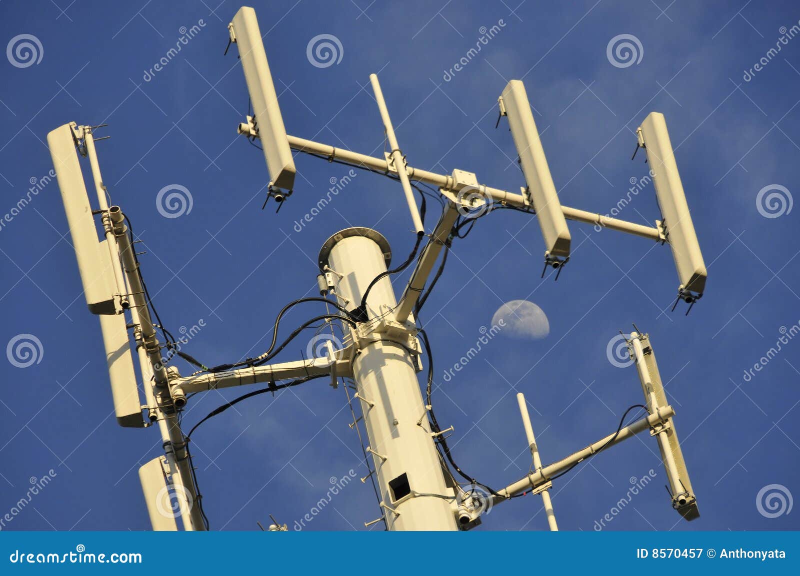 Wireless Cell Phone Antennas Stock Image - Image of closeup, connection ...