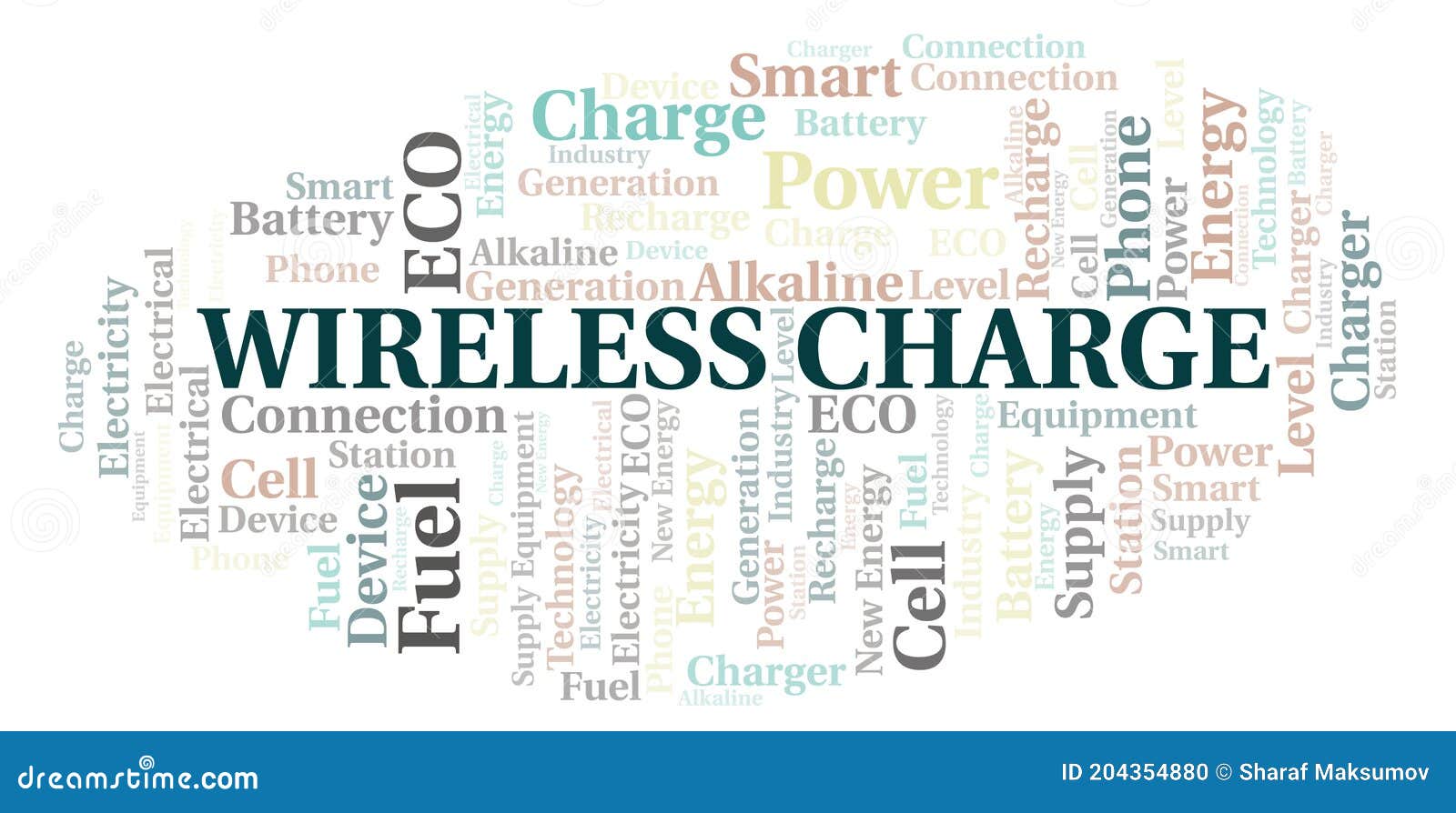 Wireless Charge Typography Word Cloud Create with the Text only. Stock ...