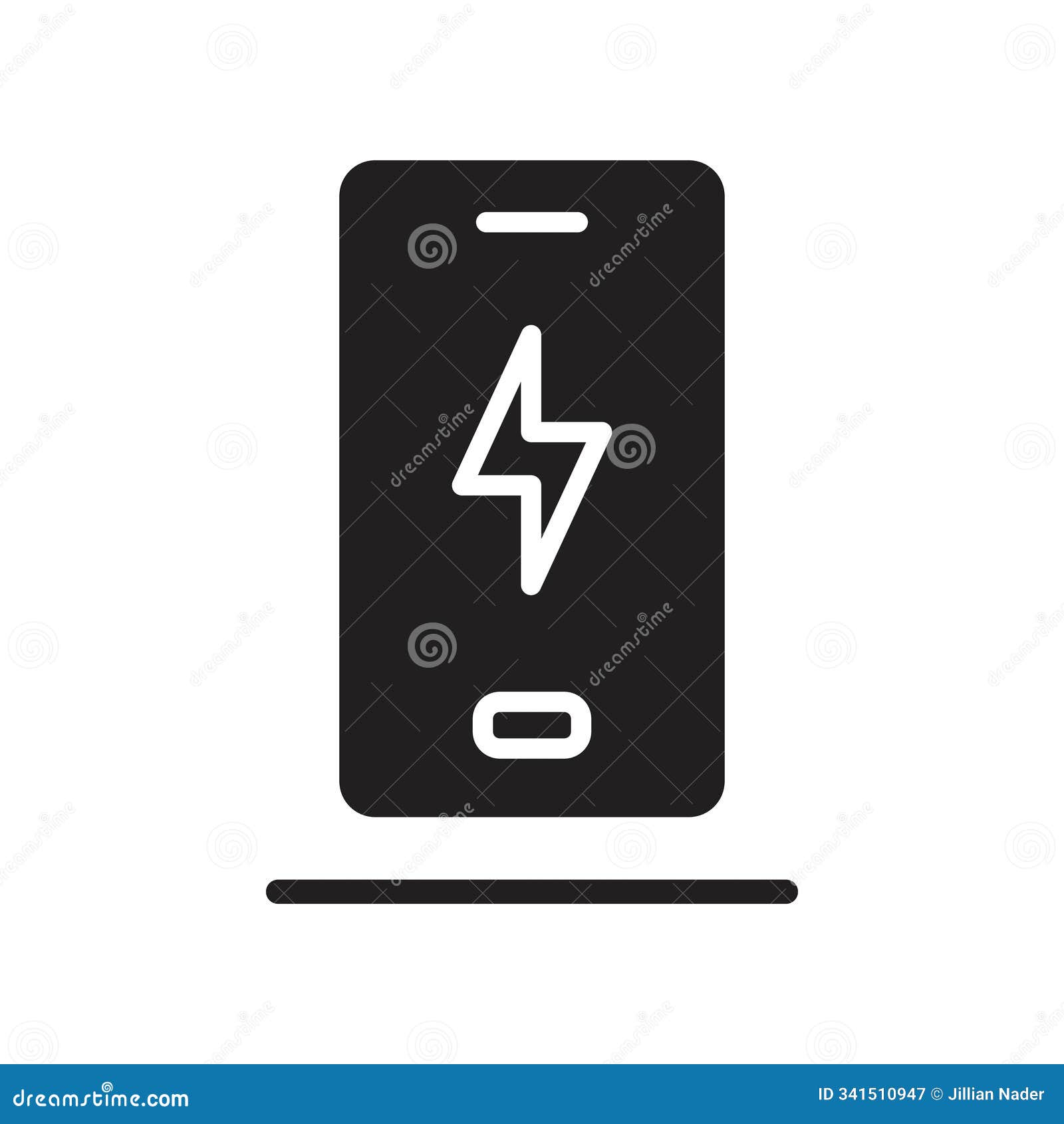 Wireless Charger Icon Flat Line Illustration Stock Illustration ...