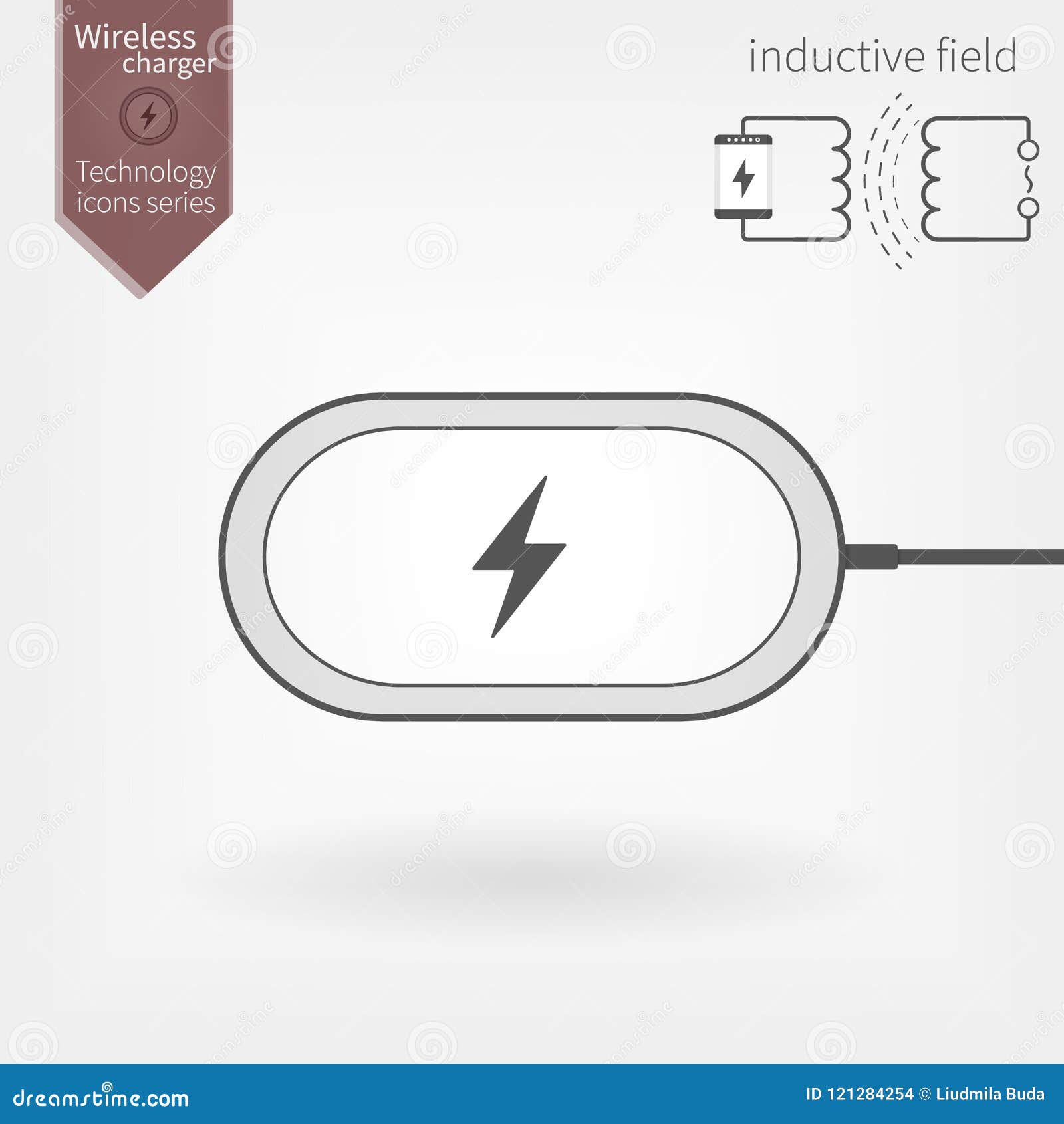 Wireless Charger Illustration. Stock Vector - Illustration of inductive ...